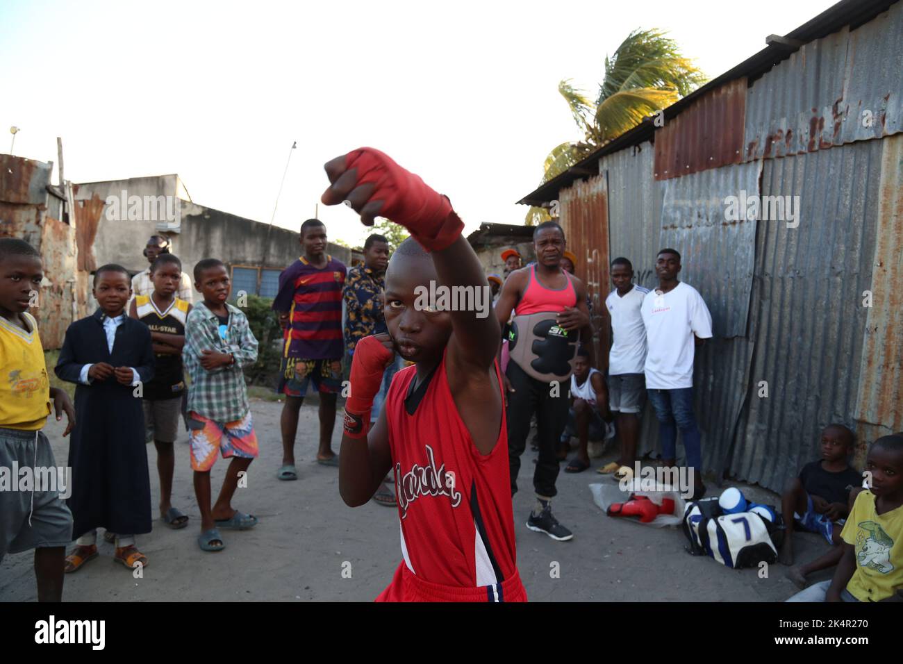 Dar Es Salaam, Tanzania. 2nd Oct, 2022. A boy pumps his fist in Dar es ...