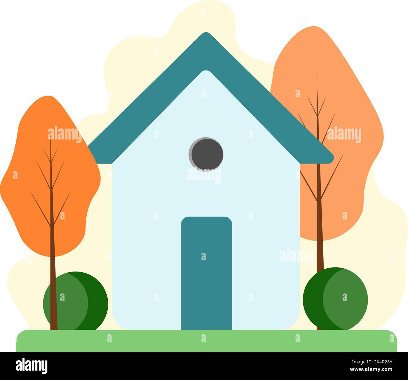 Blue house, illustration, vector on a white background Stock Vector ...