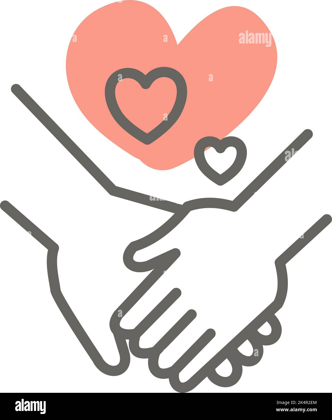 Holding hands, illustration, vector on a white background Stock Vector ...