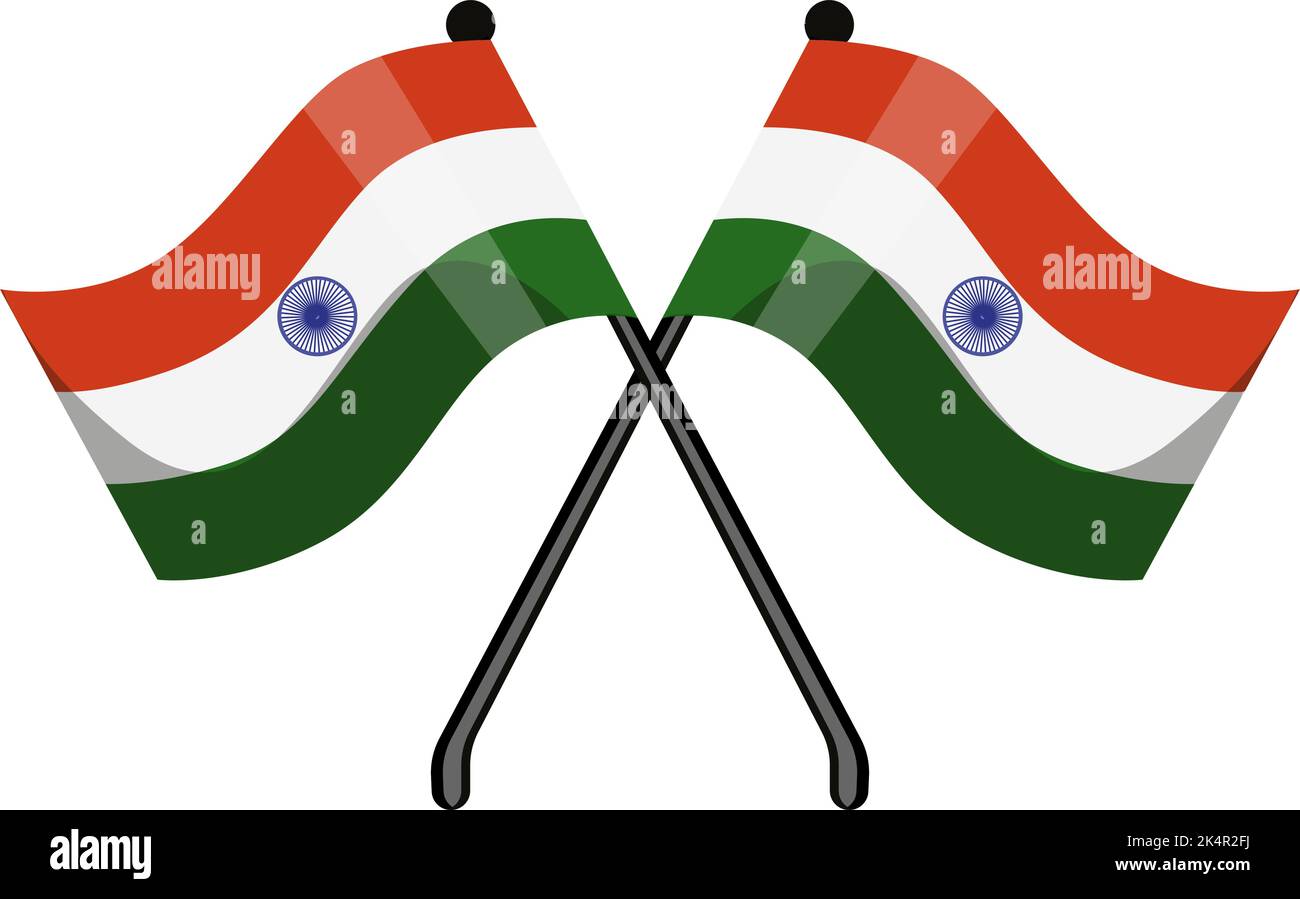 Indian flags, illustration, vector on a white background Stock Vector ...