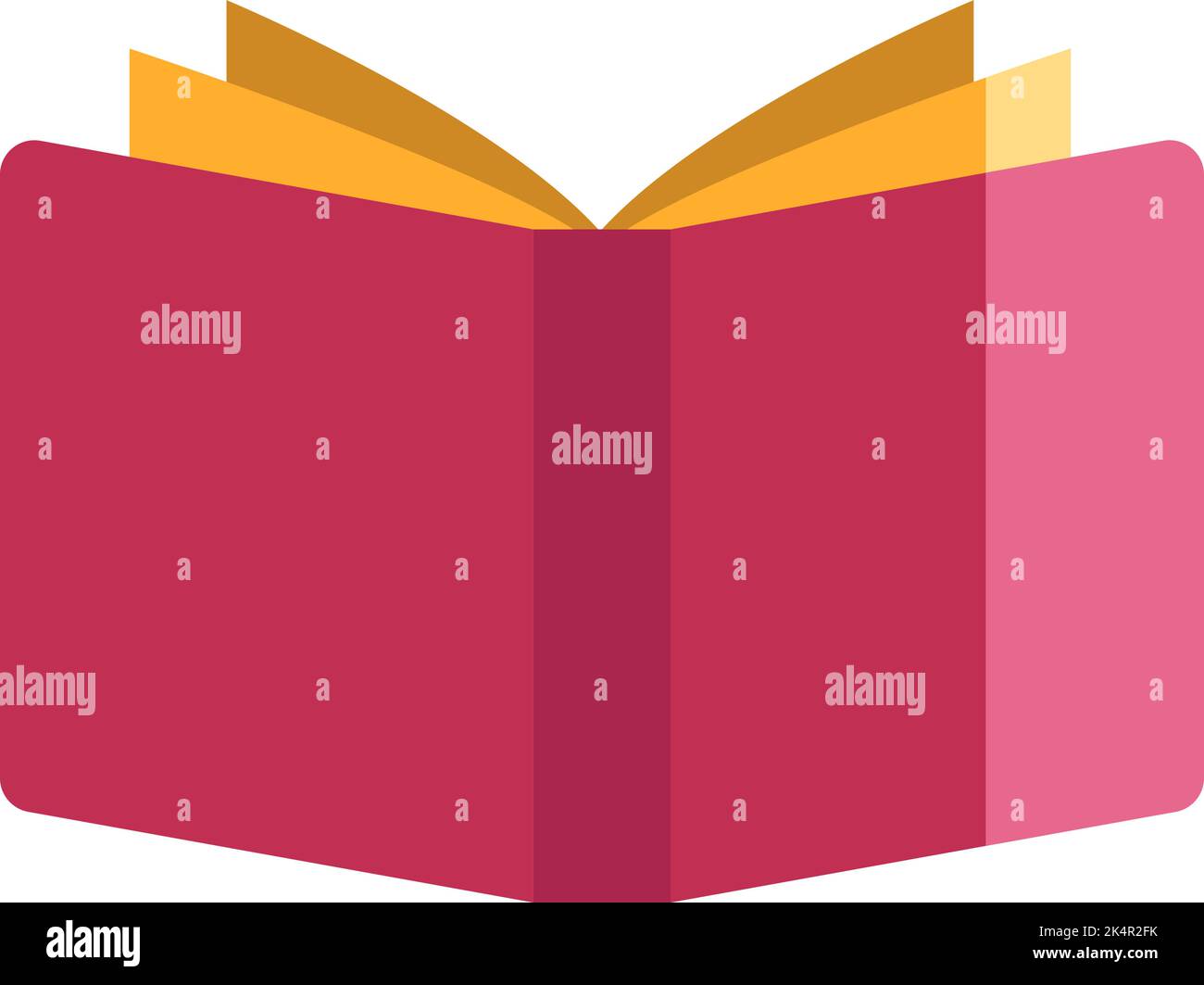 Literature open pink book, illustration, vector on a white background ...