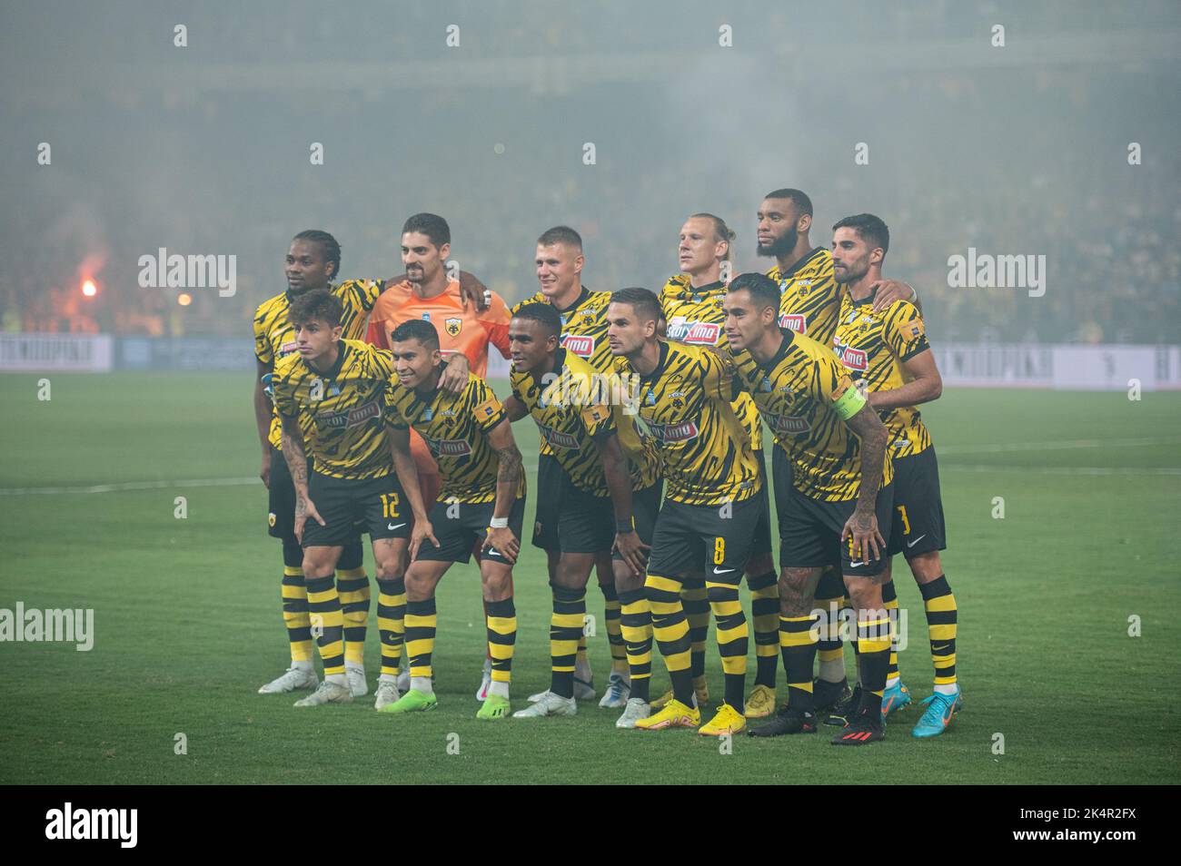 Athens, Lombardy, Greece. 3rd Oct, 2022. AEK ATHENS FC just before the ...