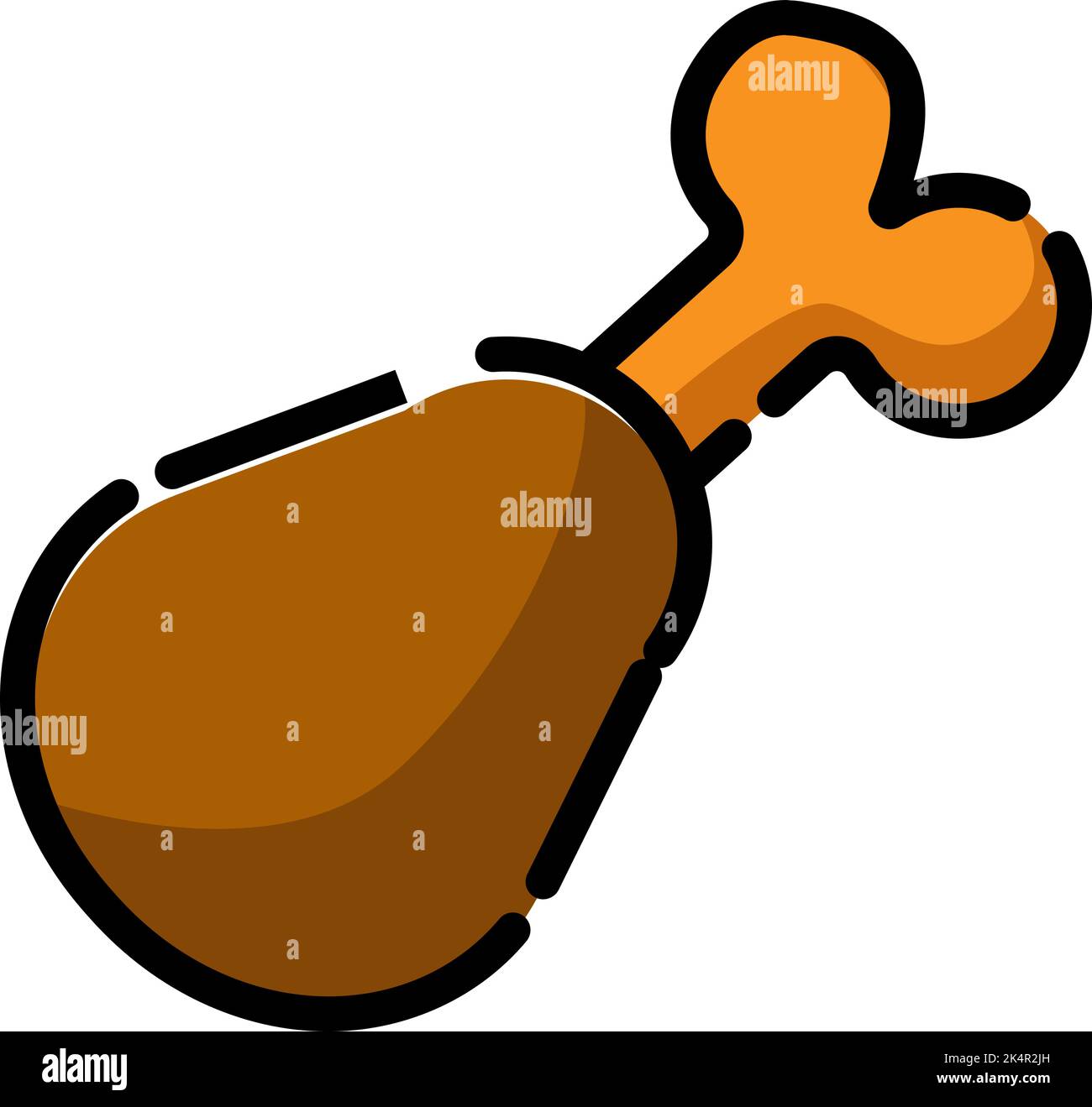 Chicken drum, illustration, vector on a white background Stock Vector ...