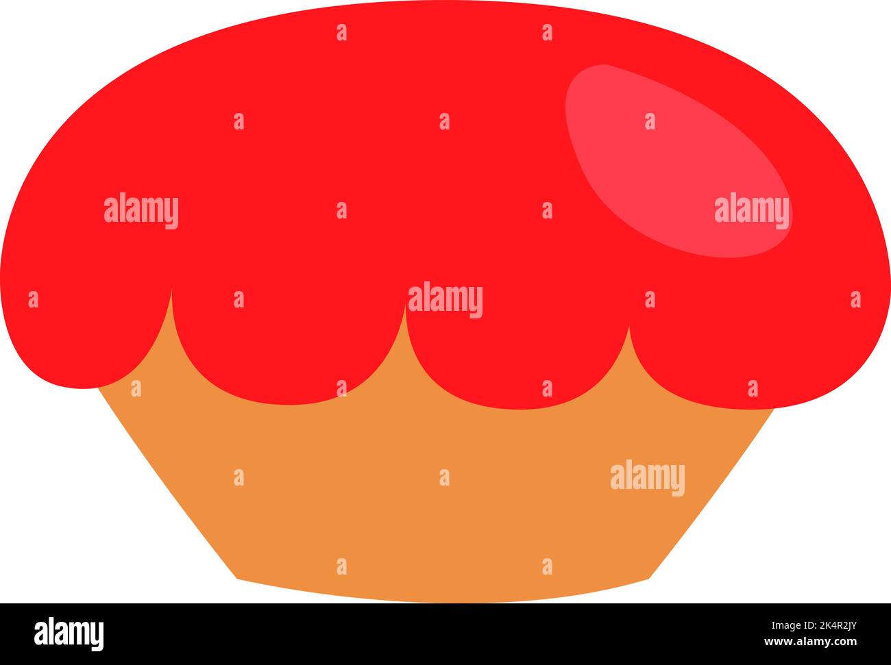 Red love cake, illustration, vector on a white background Stock Vector ...