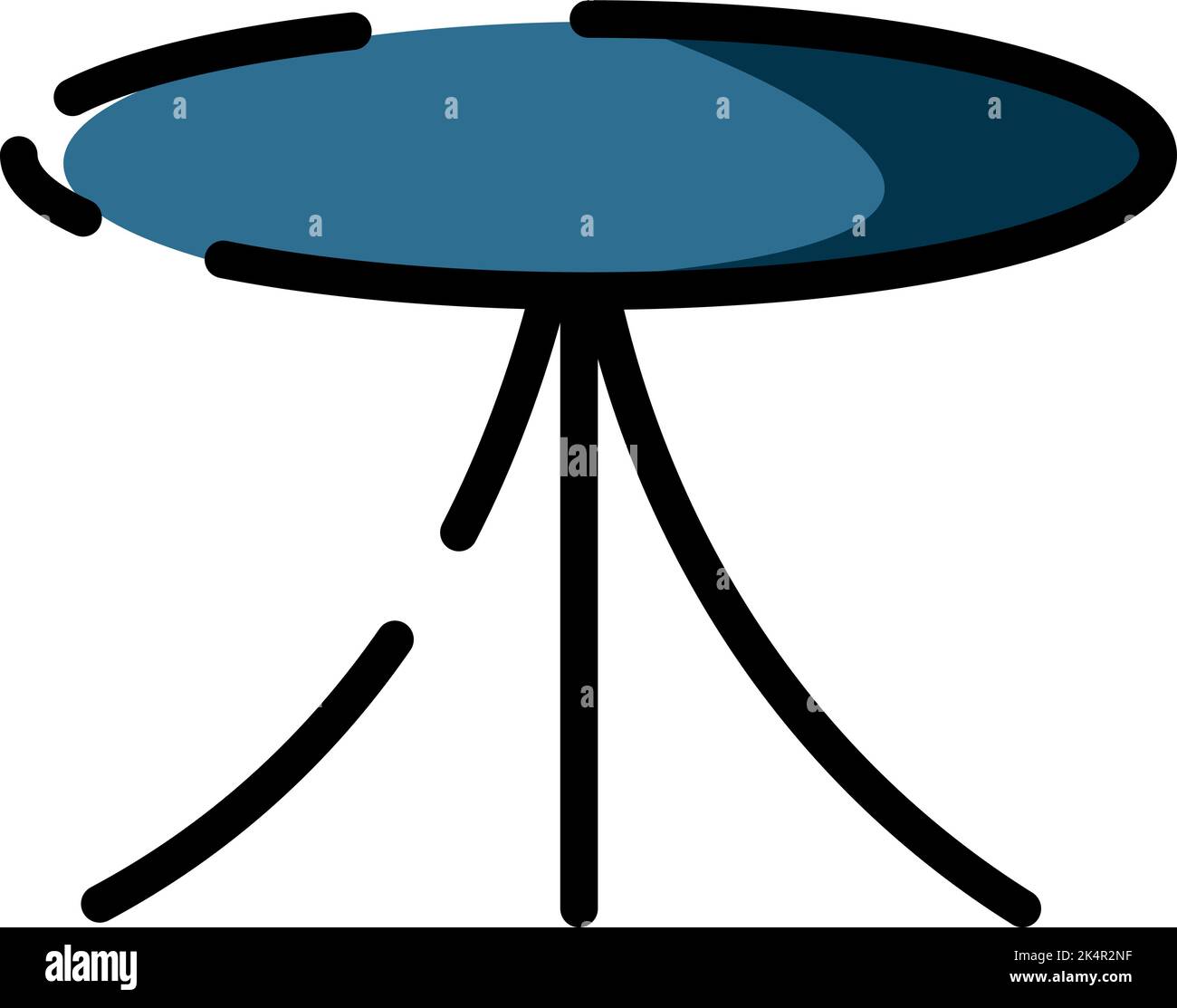 Blue round table, illustration, vector on a white background Stock ...