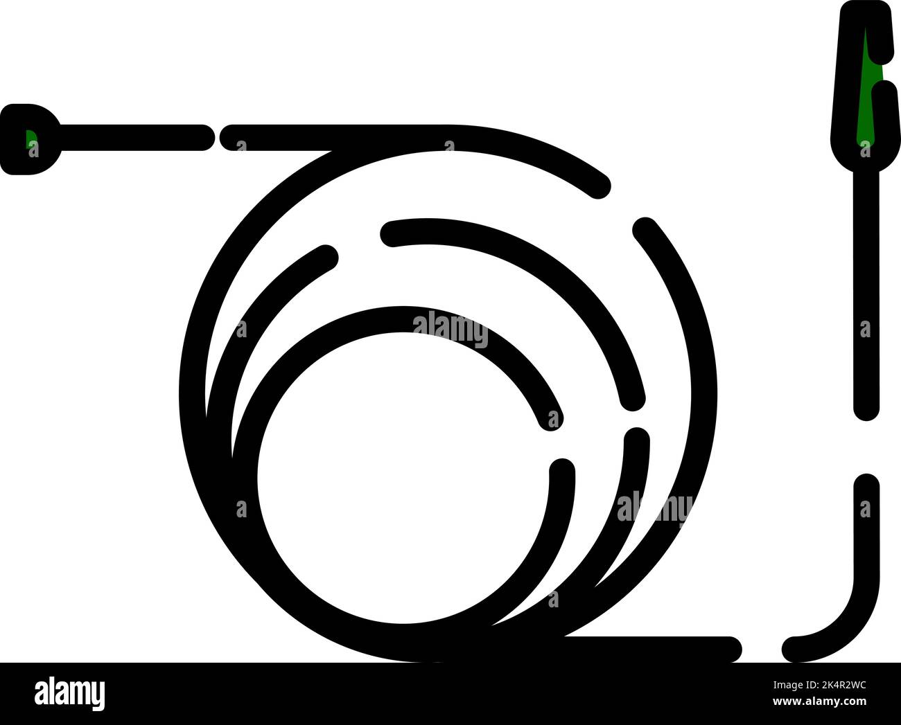 Garden hose, illustration, vector on a white background Stock Vector ...