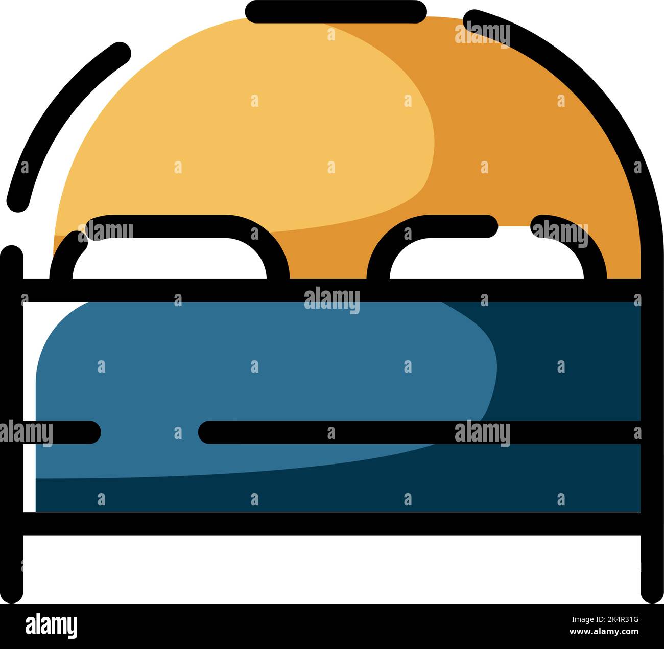 Master bed, illustration, vector on a white background Stock Vector ...