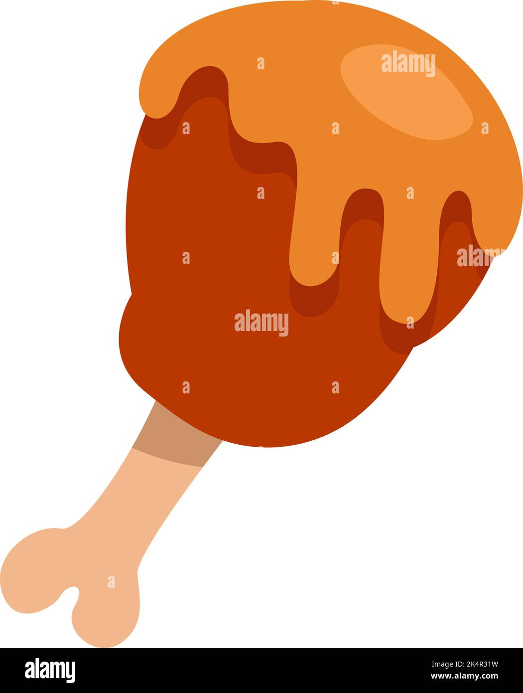 Gastronomy chicken drum , illustration, vector on a white background ...
