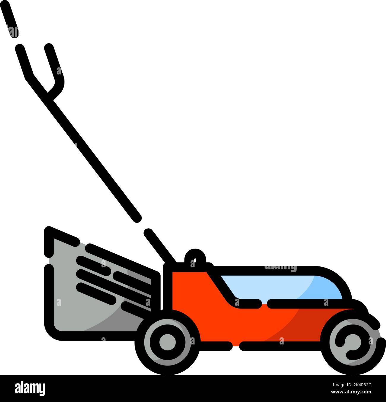 Lawn mower, illustration, vector on a white background Stock Vector ...