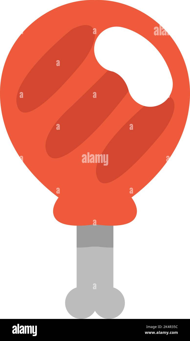 Chicken drum, illustration, vector on a white background Stock Vector ...