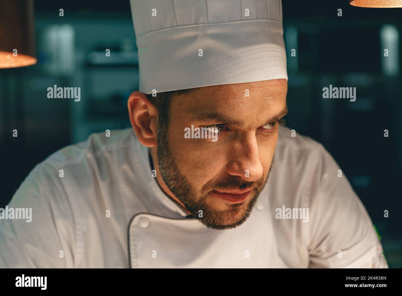 Portrait focused guy cook hi-res stock photography and images - Alamy