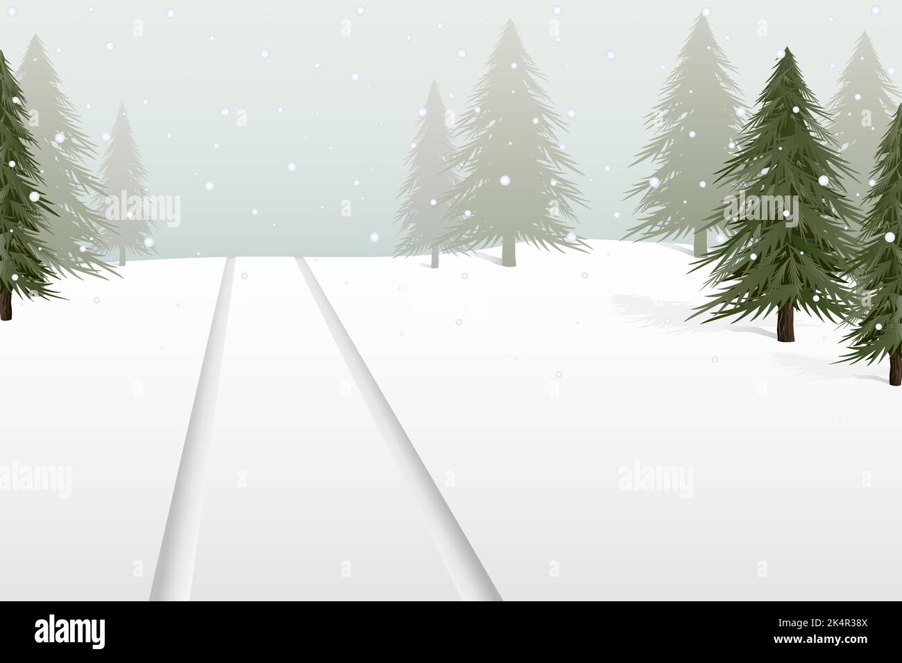 Winter snow tracks in Stock Vector Images - Alamy