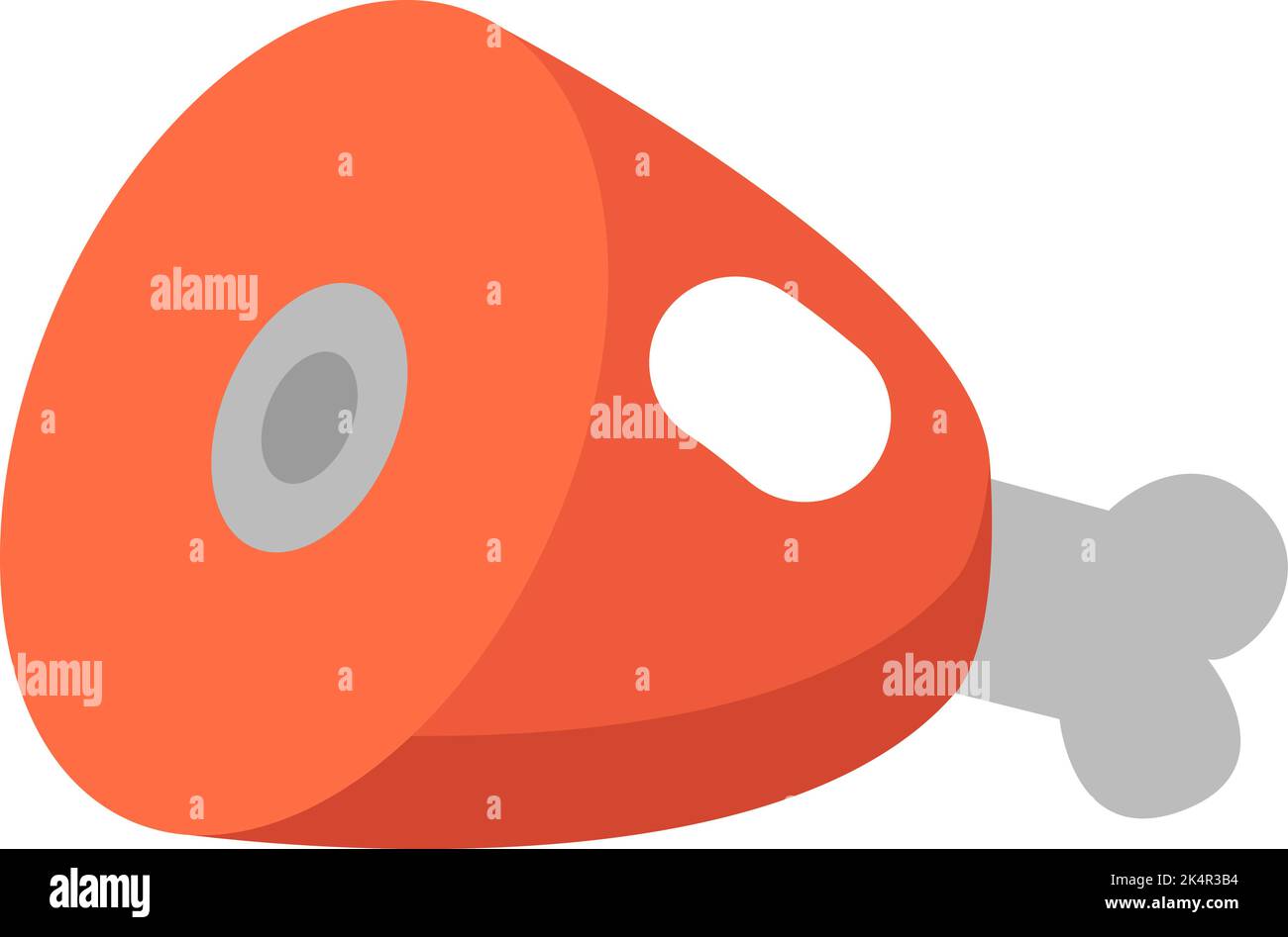 Ham slice, illustration, vector on a white background Stock Vector ...