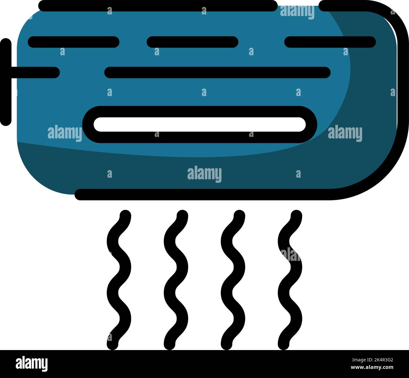 Household air conditioner, illustration, vector on a white background ...
