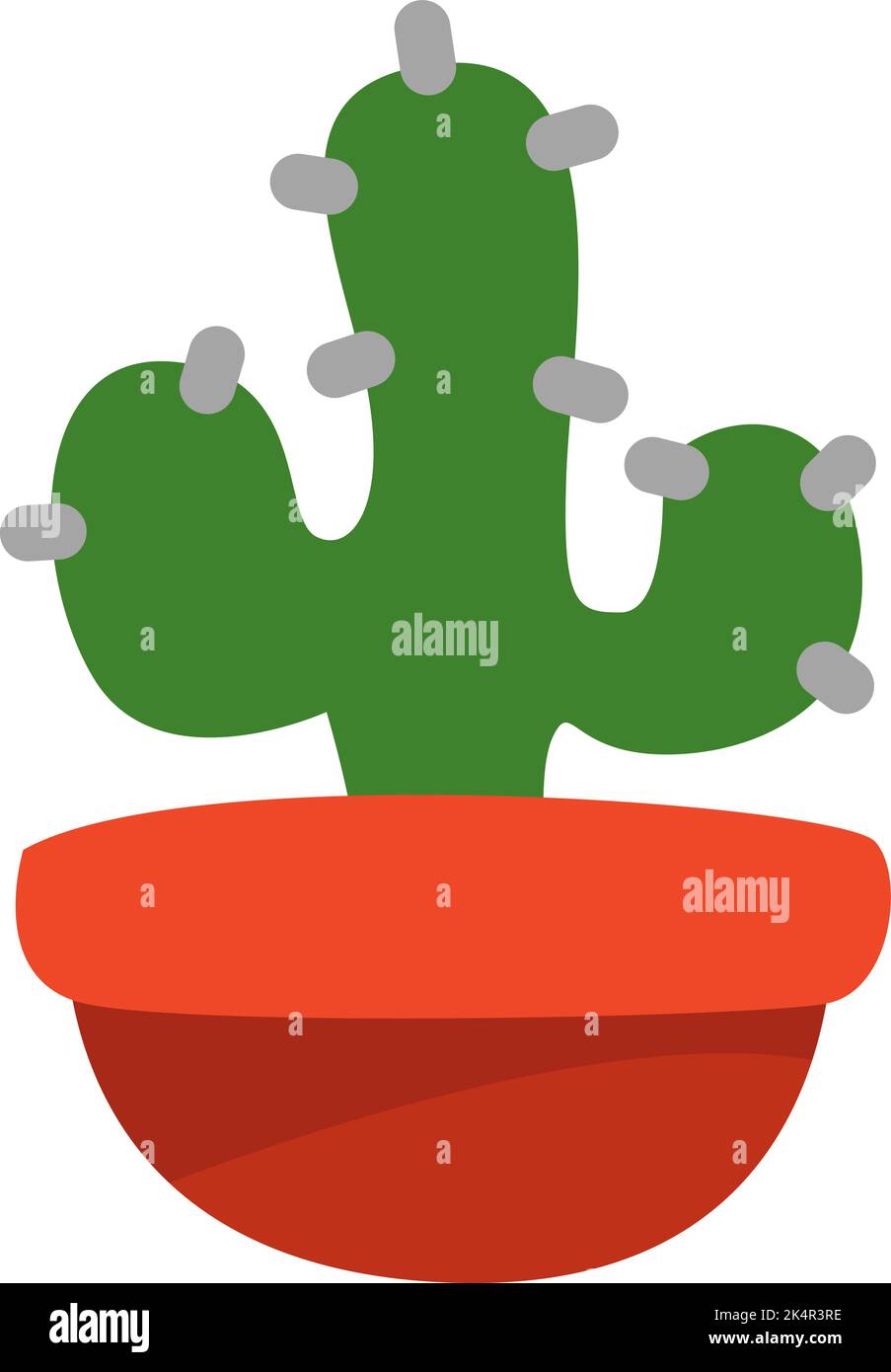 Classic cactus in pot, illustration, vector on a white background Stock ...