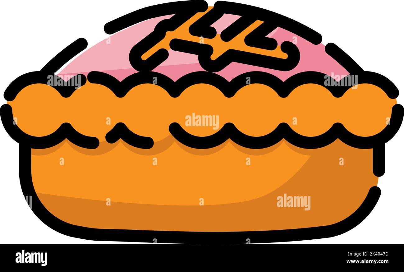 Baked pie, illustration, vector on a white background Stock Vector ...