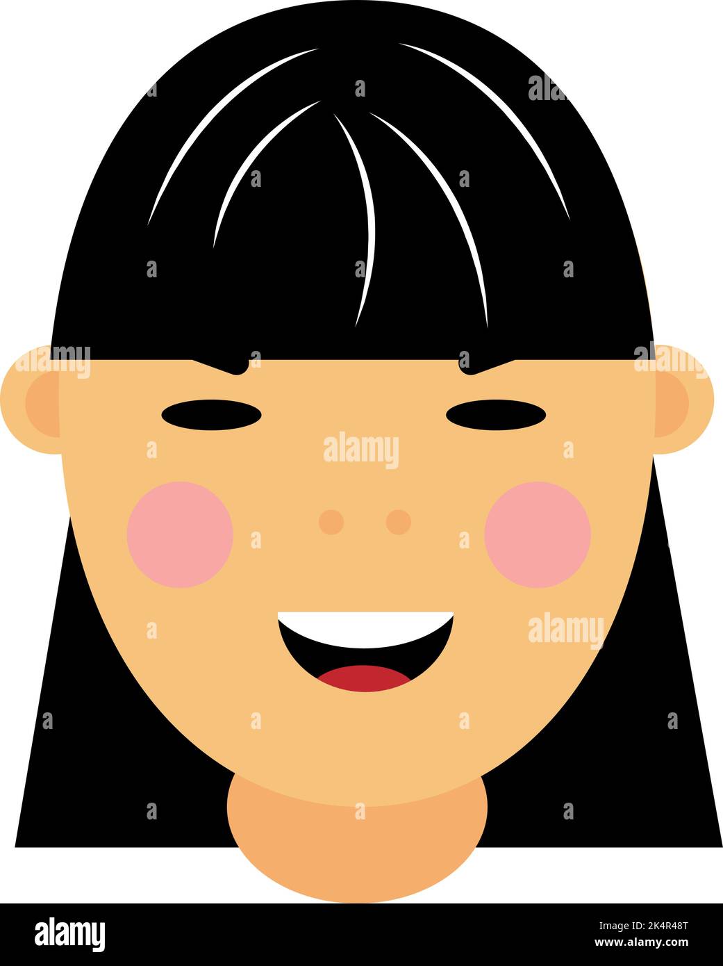 Girl with bangs, illustration, vector on a white background Stock ...