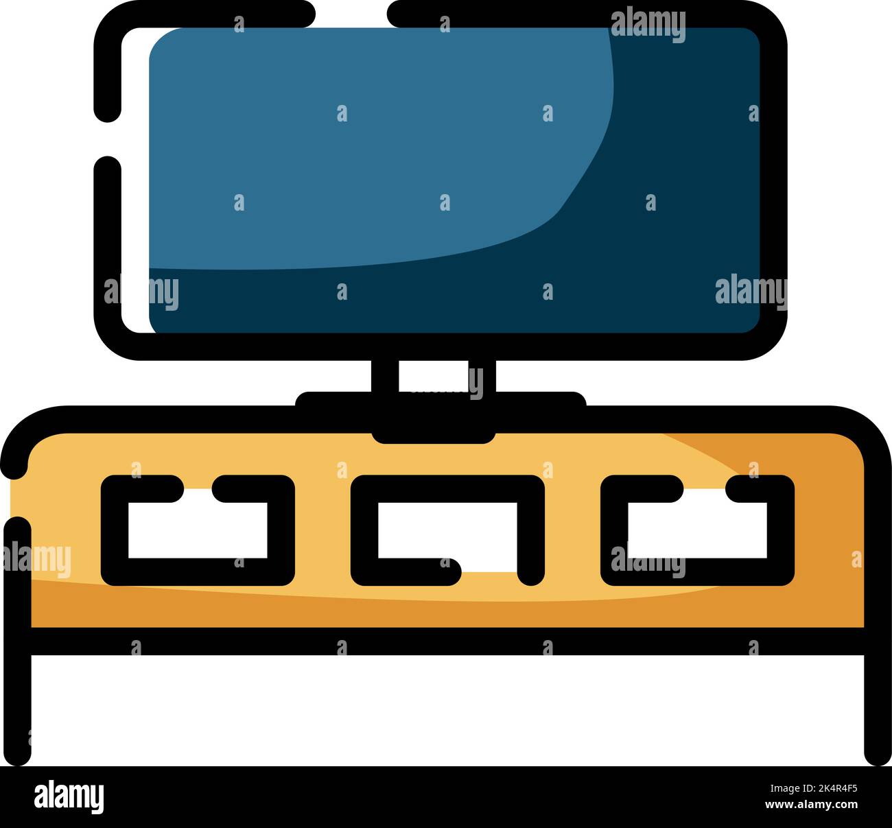 TV table, illustration, vector on a white background Stock Vector Image ...