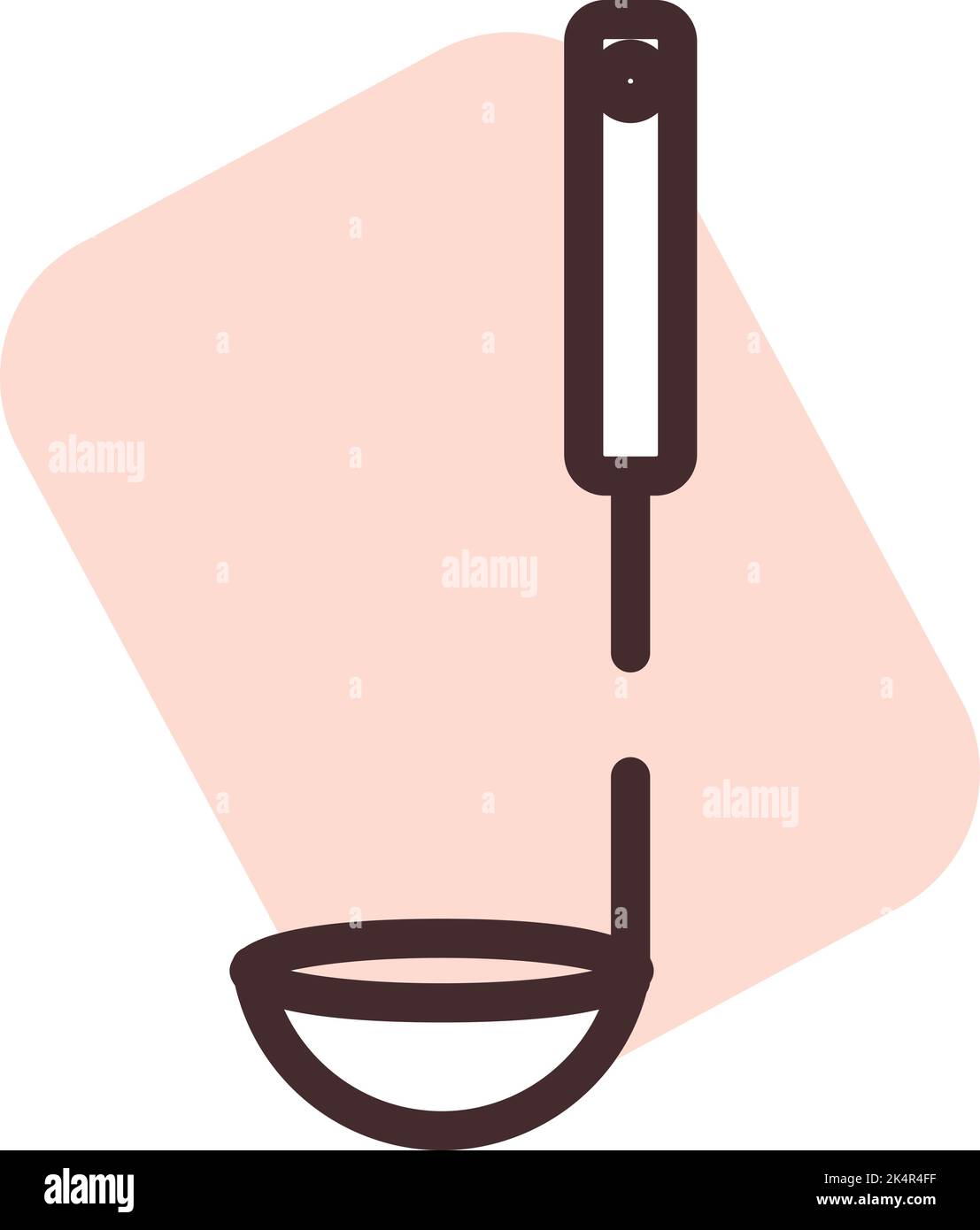 Kitchen laddle, illustration, vector on a white background Stock Vector ...