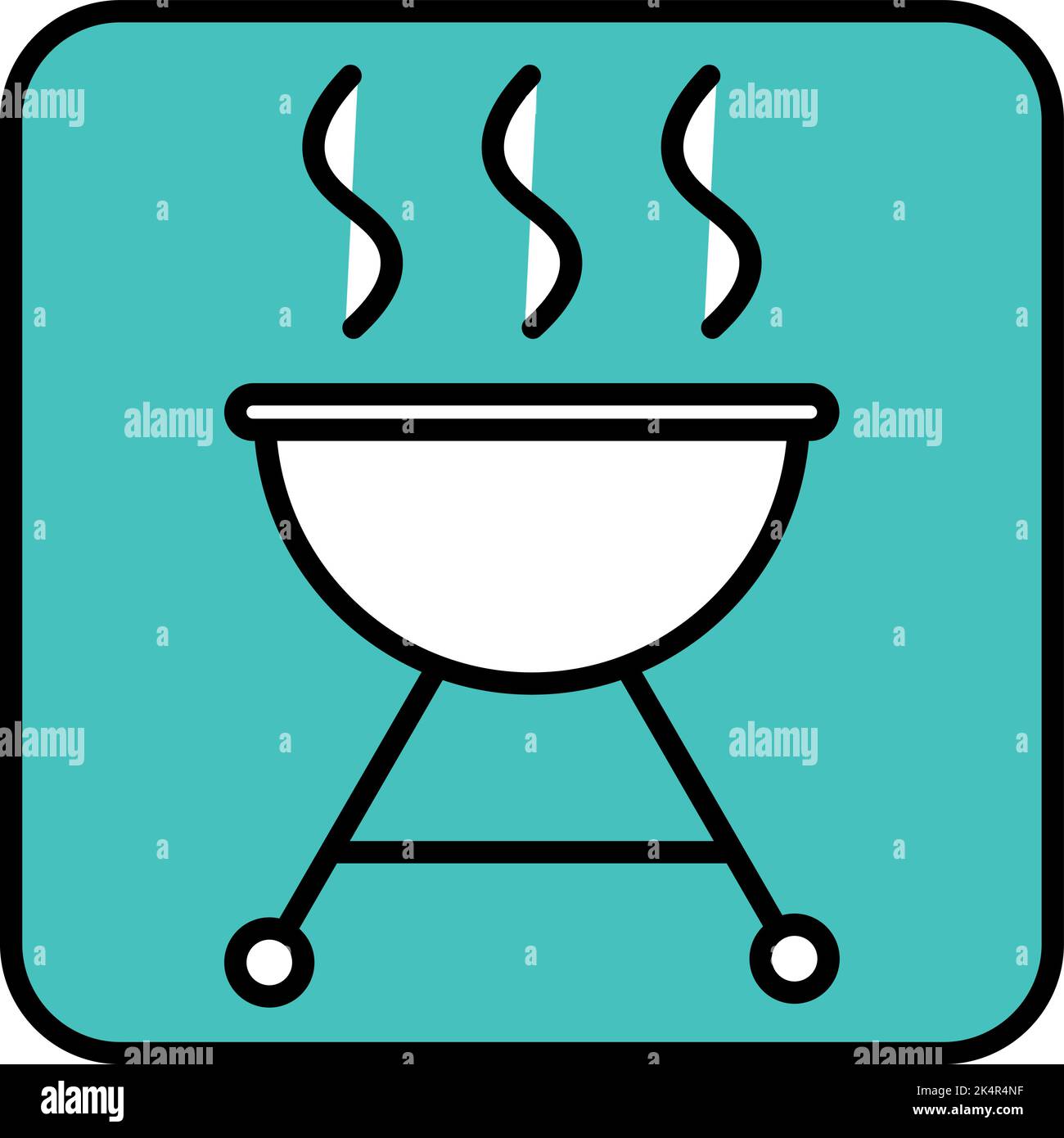 Barbeque grill, illustration, vector on a white background Stock Vector ...