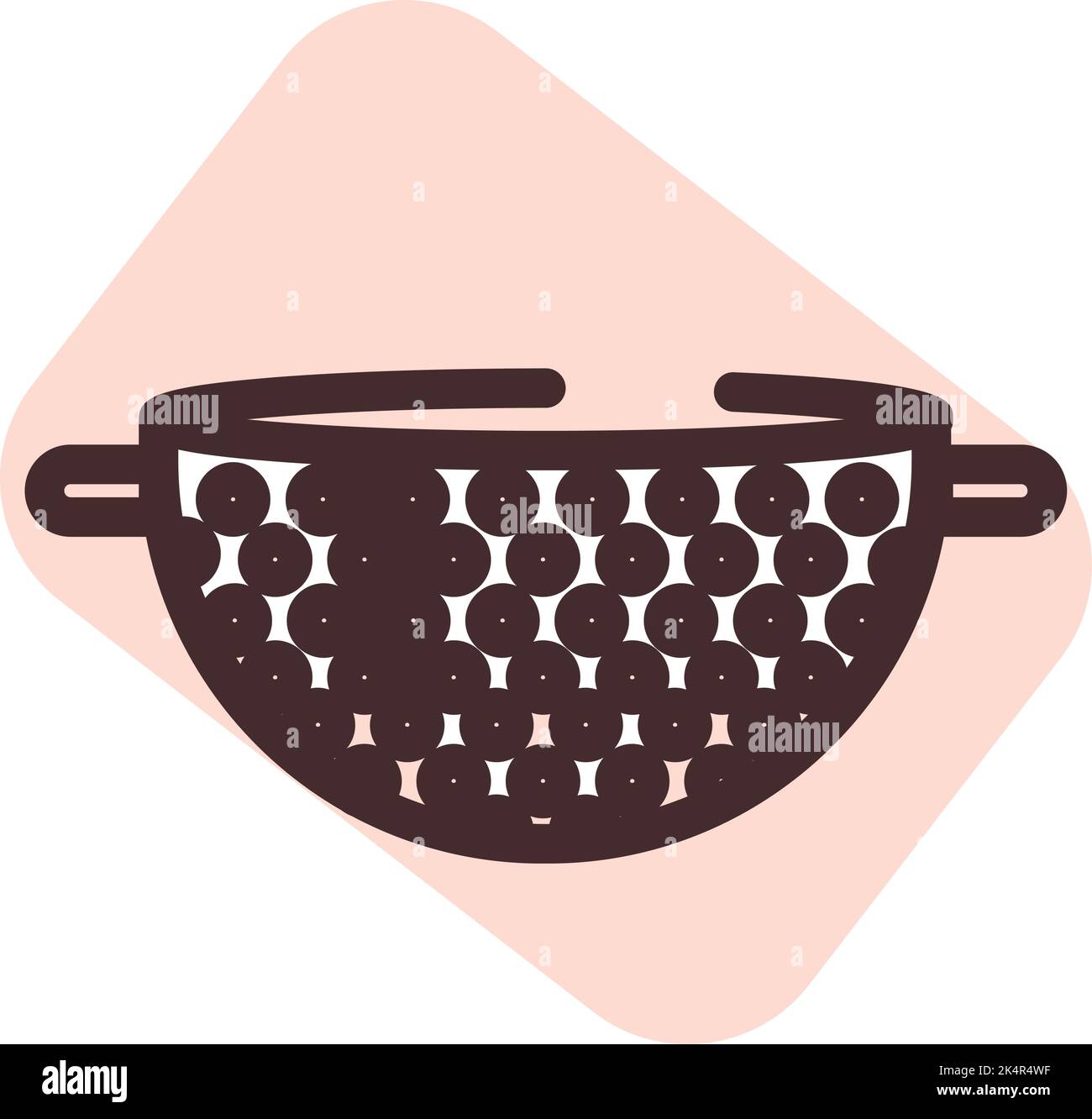 Kitchen colander, illustration, vector on a white background Stock ...