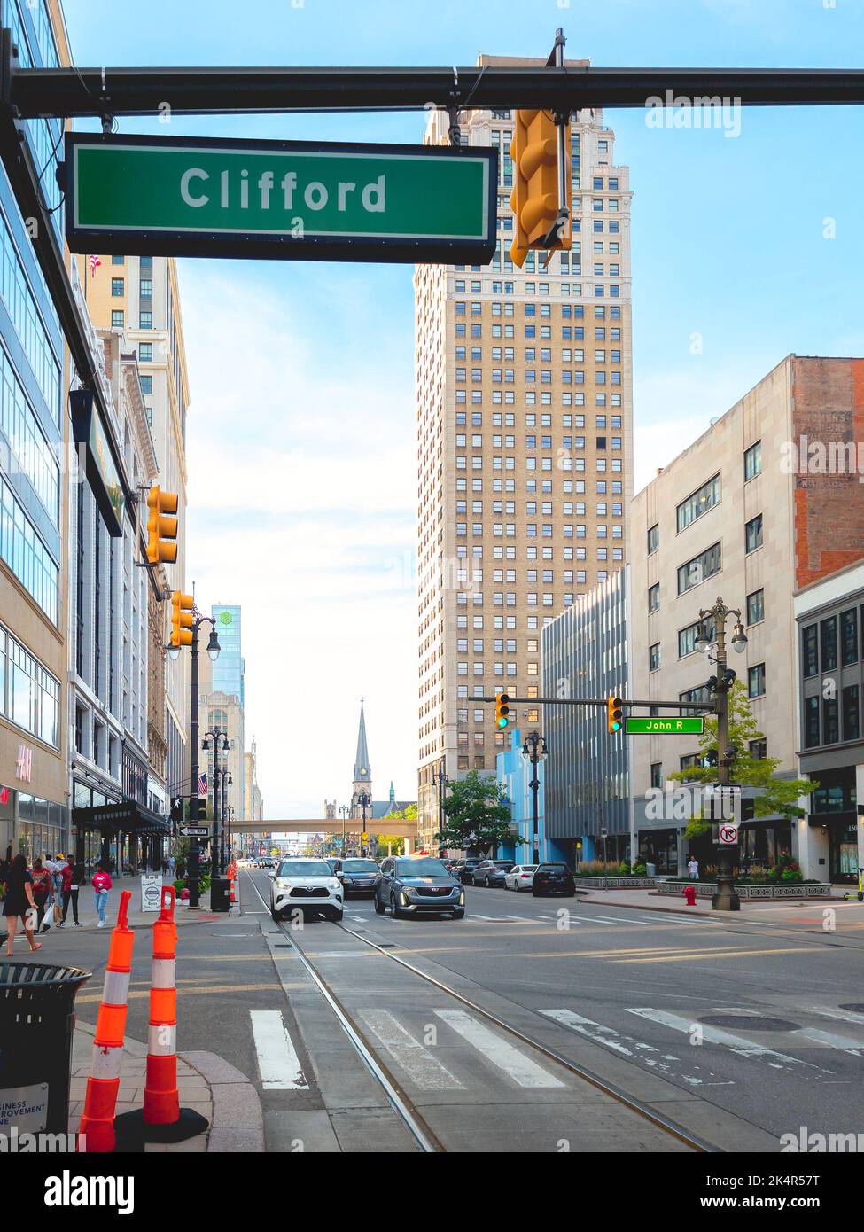 Detroit, Michigan - Sep 10, 2022: Portrait Wide View of Detroit ...