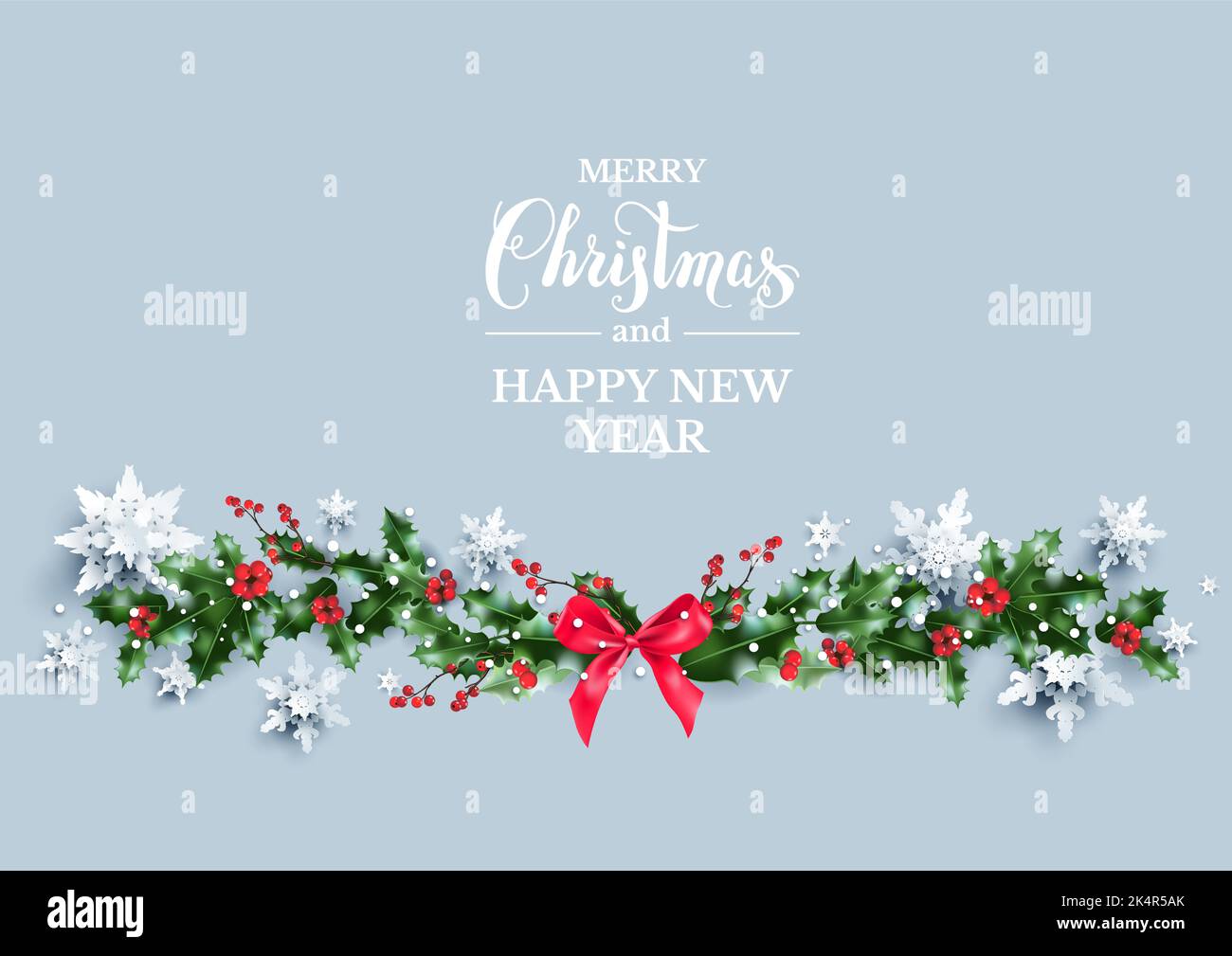 Christmas seasonal festive background. Holiday image with holly ...