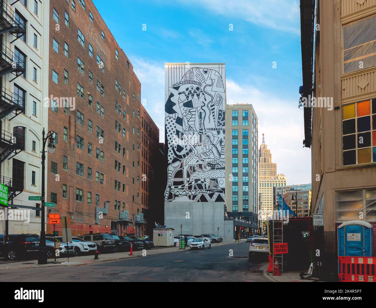 Detroit, Michigan - Sep 10, 2022: Landscape Wide View of Downtown ...