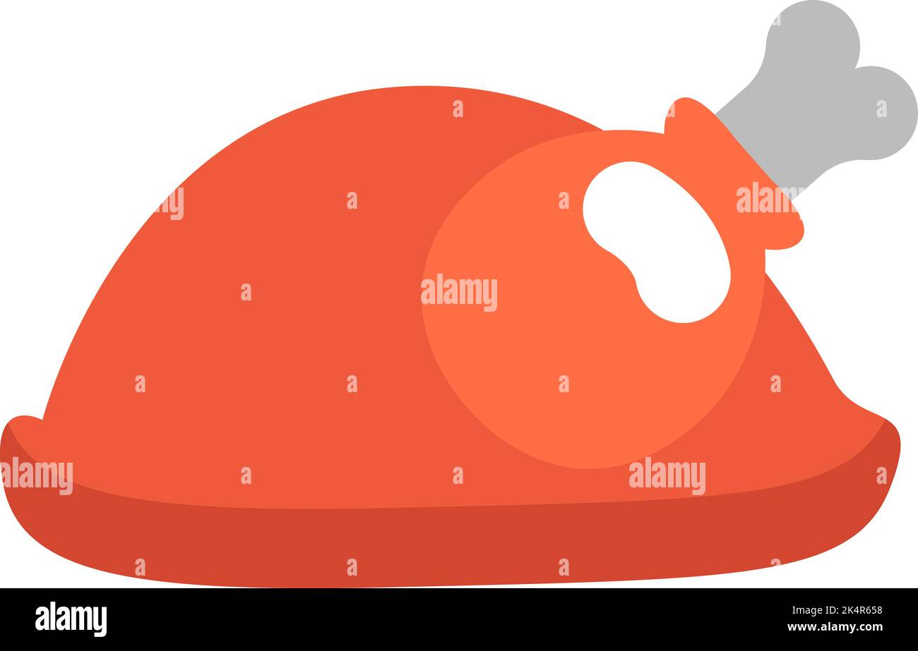 Fried chicken, illustration, vector on a white background Stock Vector ...