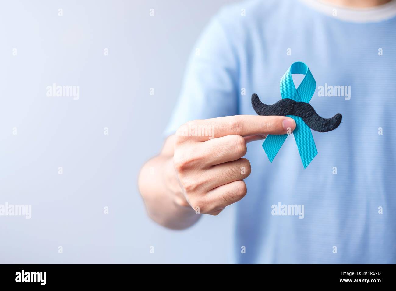 November Prostate Cancer Awareness month, Blue Ribbon with mustache for ...