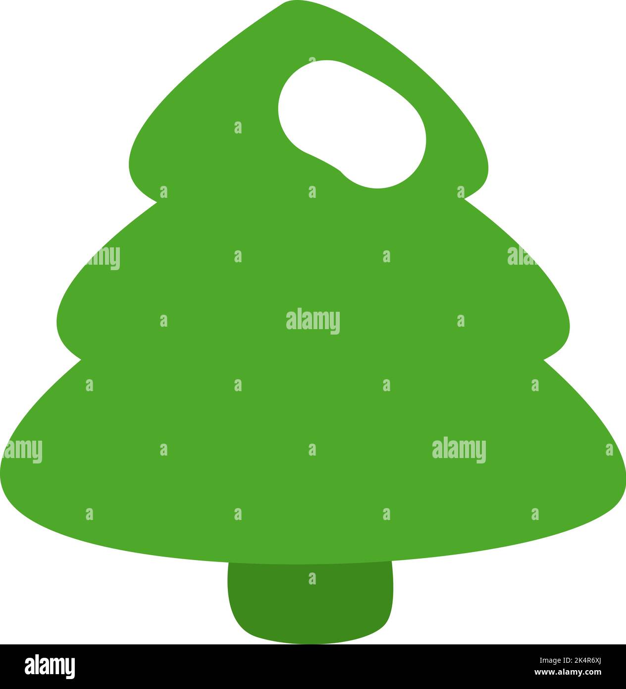 Green winter tree, illustration, vector on a white background Stock ...