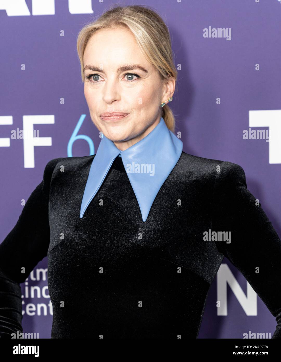 New York, NY - October 3, 2022: Nina Hoss wearing dress by Christian ...