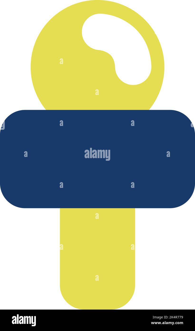 Yellow news microphone, illustration, vector on a white background ...