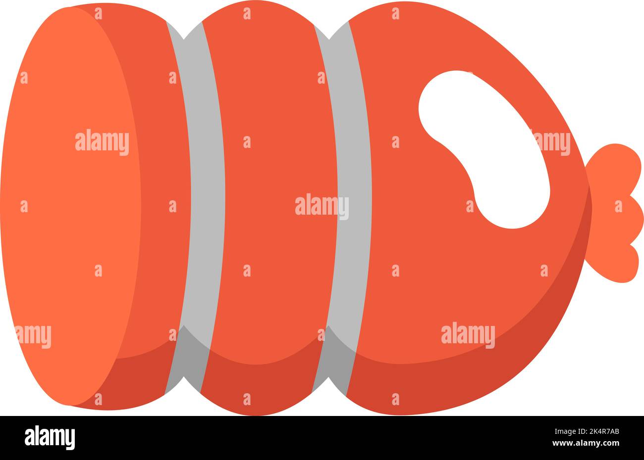 Dried sausage, illustration, vector on a white background Stock Vector ...
