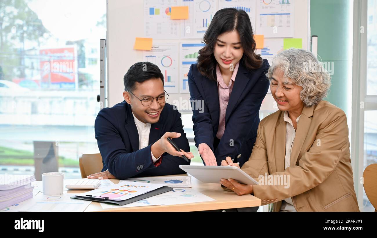 Professional Asian senior businesswoman or female boss in the meeting ...