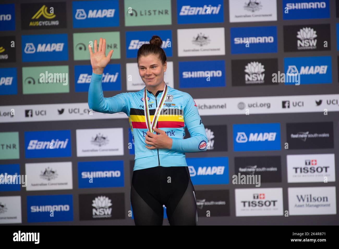 Lotte Kopecky of Belgium, silver medalist in the elite women's road ...