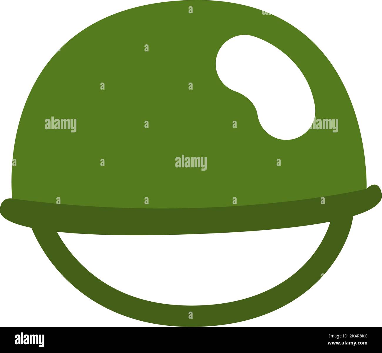 Military green helmet, illustration, vector on a white background Stock ...