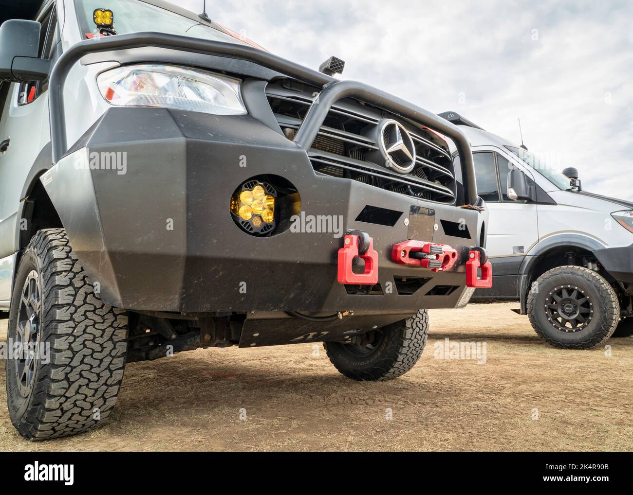 Loveland, CO, USA - August 26, 2022: Grille and front bumper of ...