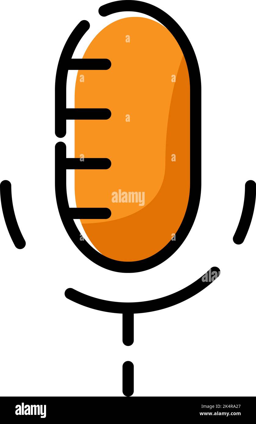 Mobile microphone, illustration, vector on a white background Stock ...