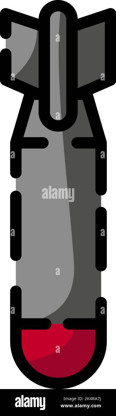 Military missile, illustration, vector on a white background Stock ...