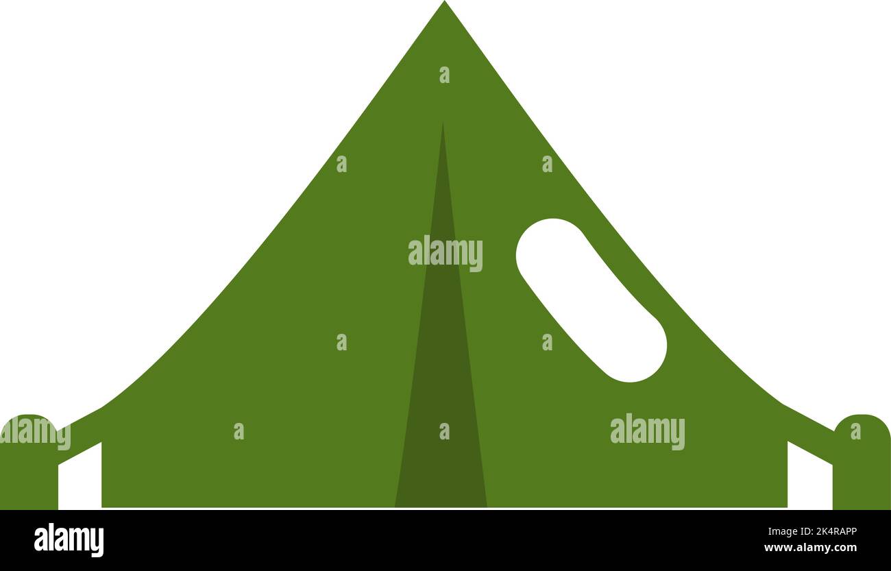 Military green tent, illustration, vector on a white background Stock ...