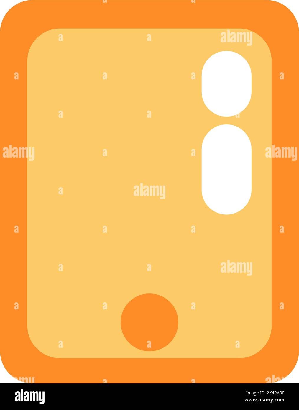 Yellow mobile phone, illustration, vector on a white background Stock ...