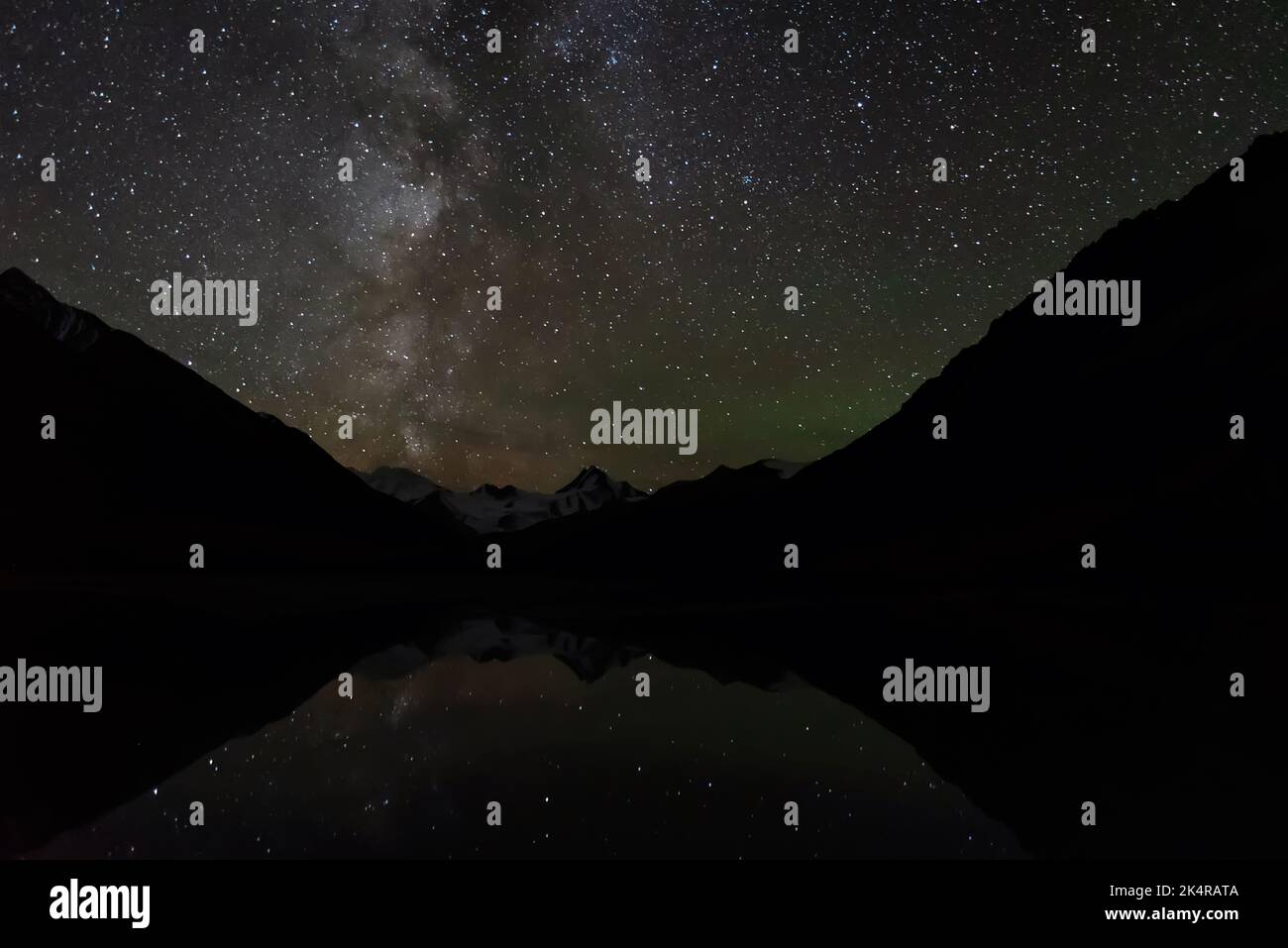 Amazing autumn view of the night starry sky with the Milky Way galaxy ...