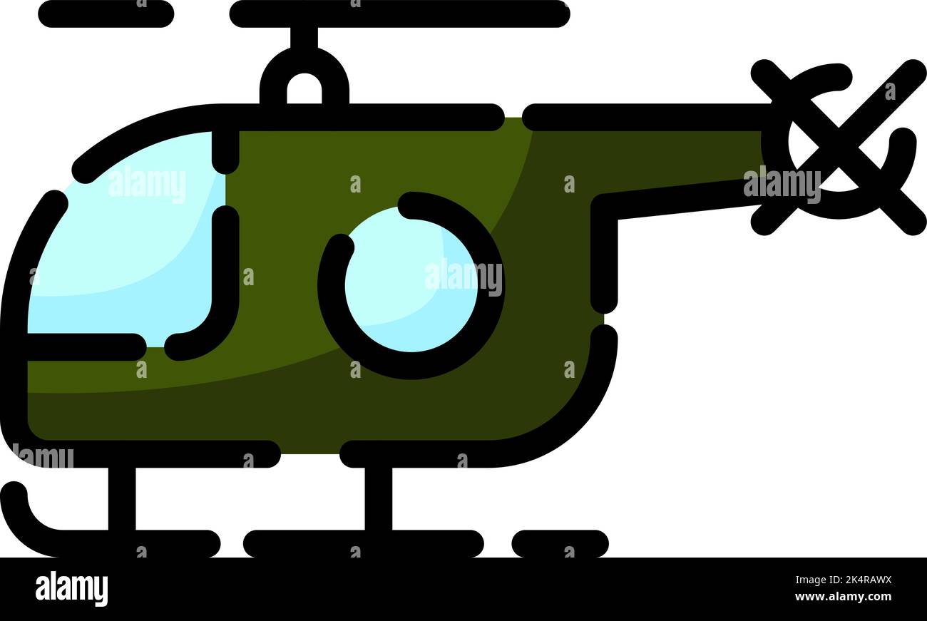 Military helicopter, illustration, vector on a white background Stock ...