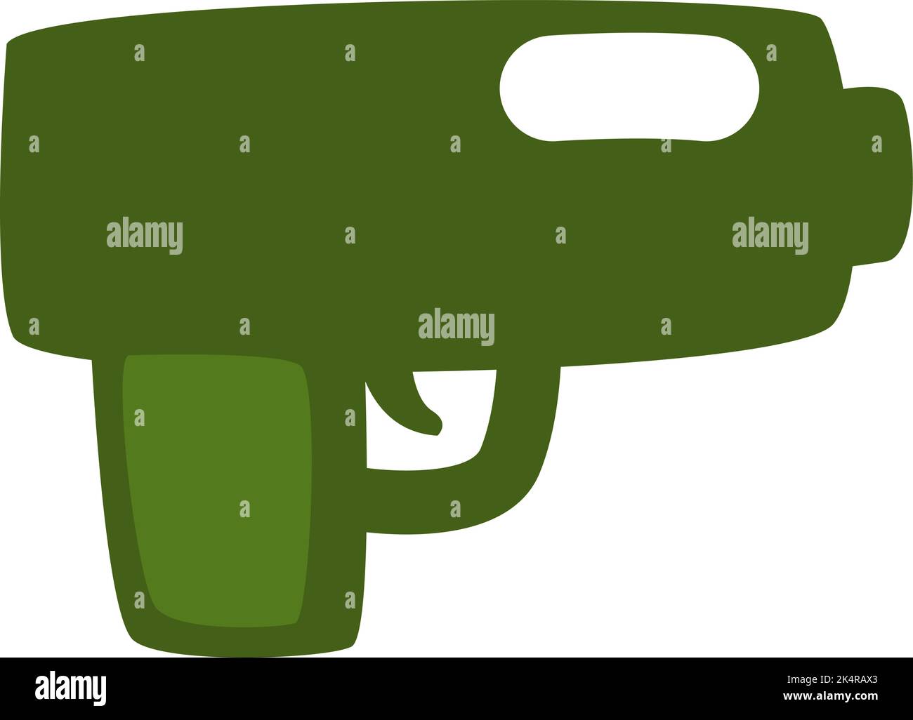 Military green gun, illustration, vector on a white background Stock ...