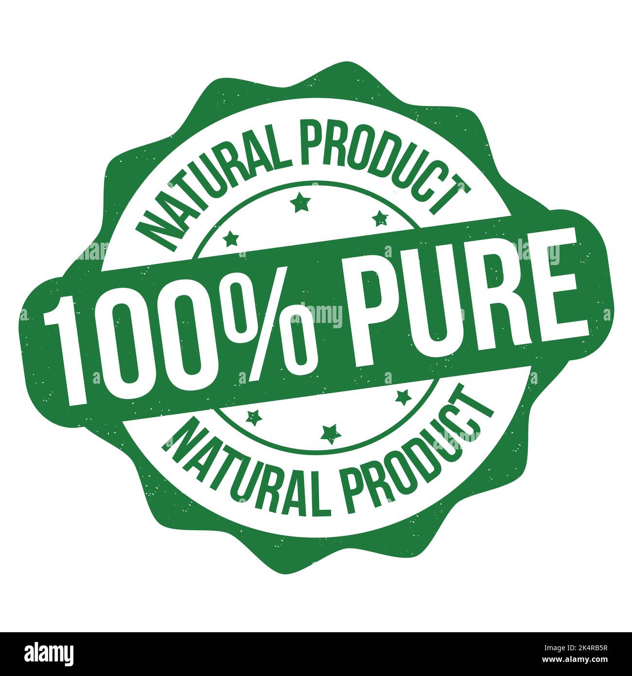 100% pure natural product grunge rubber stamp on white background ...