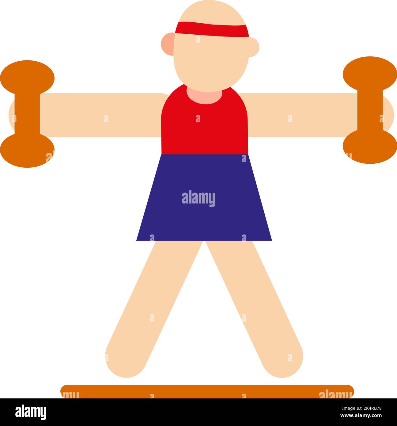 Girl lifting weights, illustration, vector on a white background Stock ...