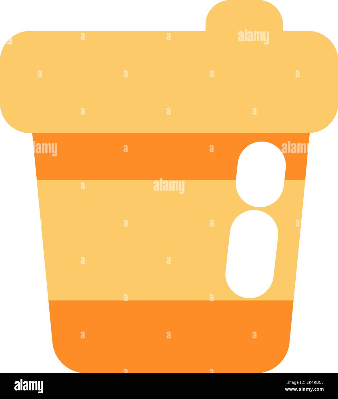 Yellow coffee to go, illustration, vector on a white background Stock ...