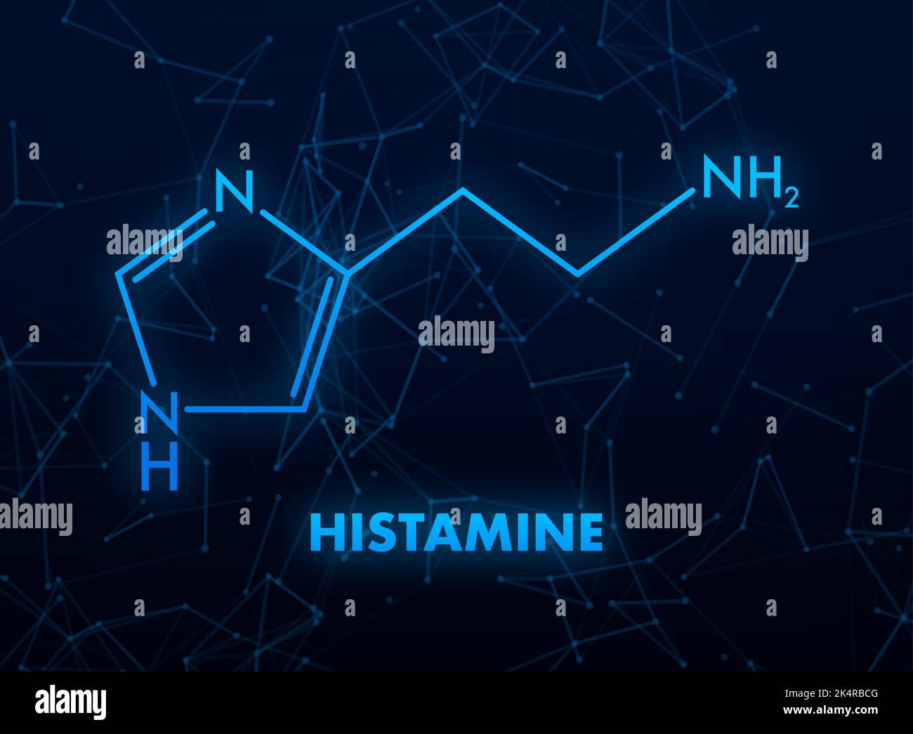 Histamine concept chemical formula icon label, text font vector ...