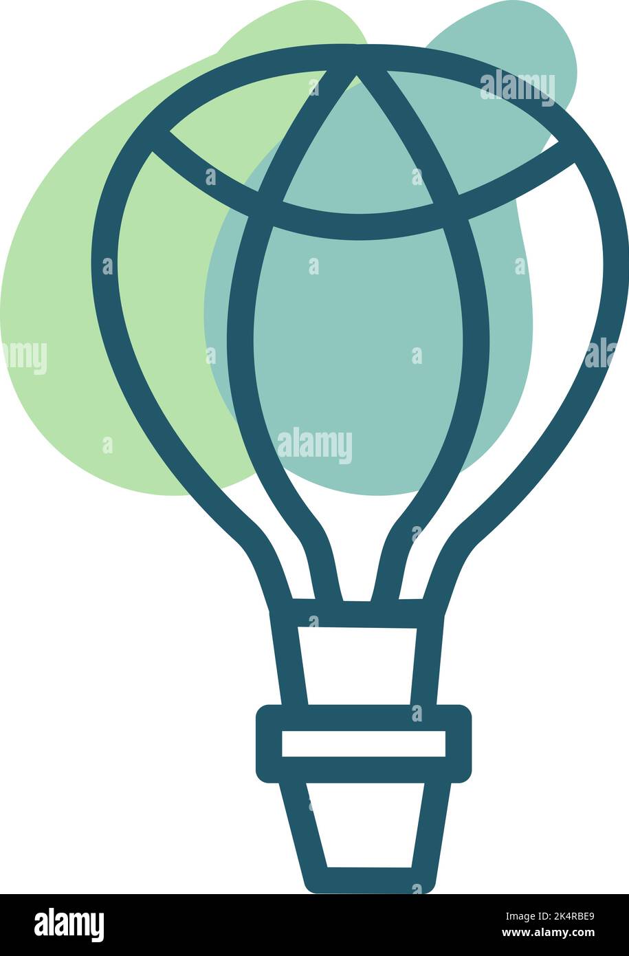 Amusement park hot air balloon, illustration, vector on a white ...